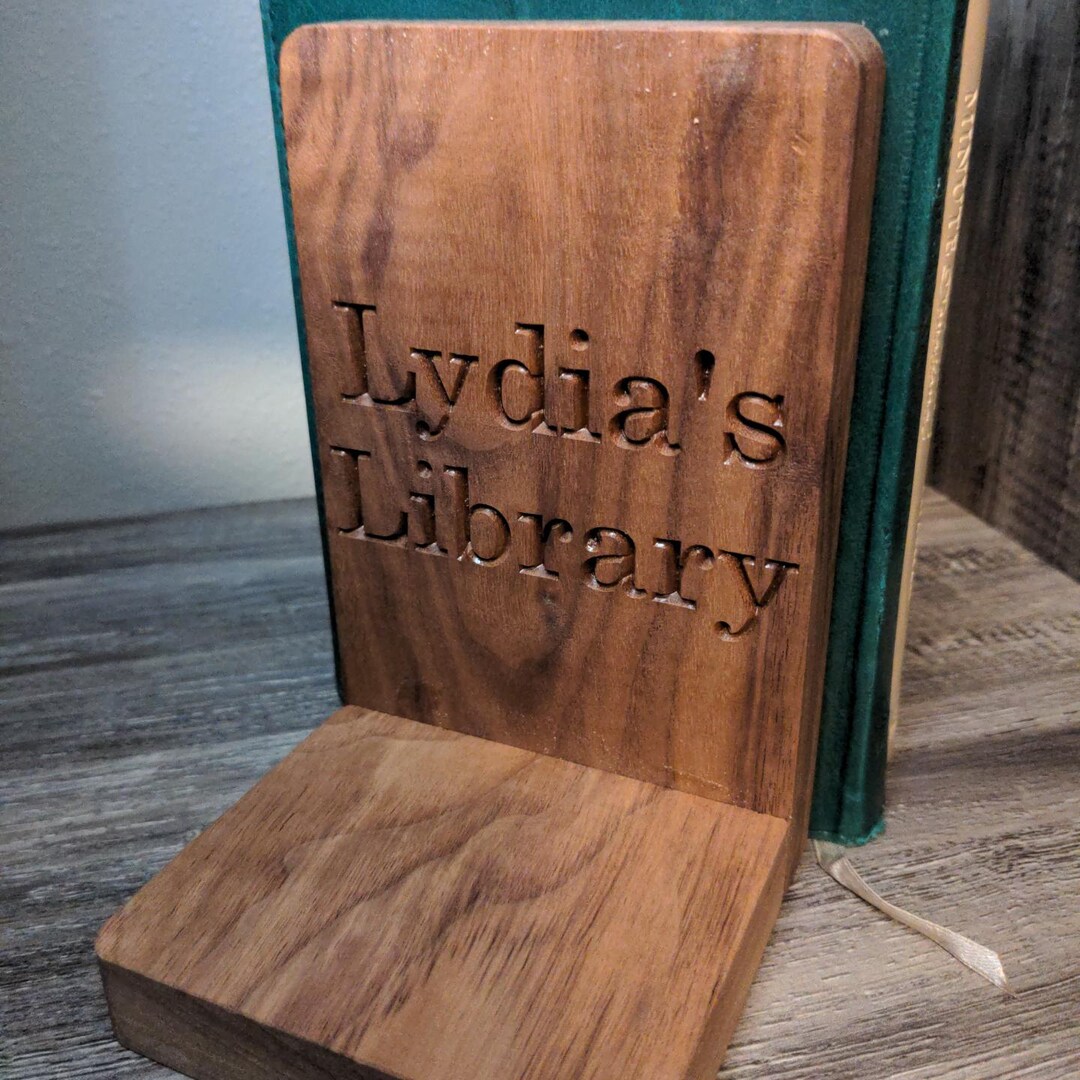 Custom Engraved Wooden Bookends - Perfect Gift for Bookworm Kids - Etsy