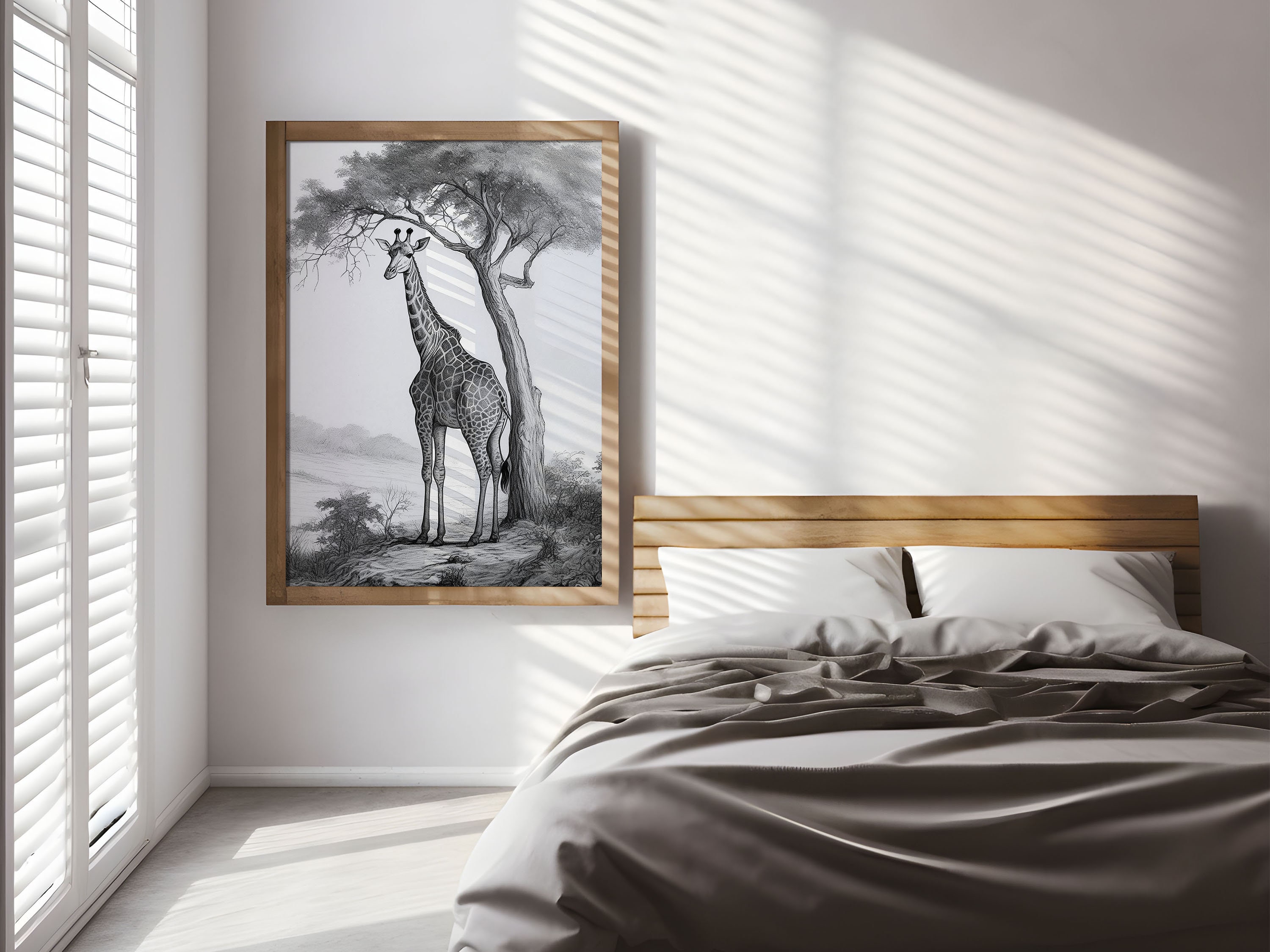 Giraffe Illustration Wall Art, Digital Download, Great Safari Nursery ...