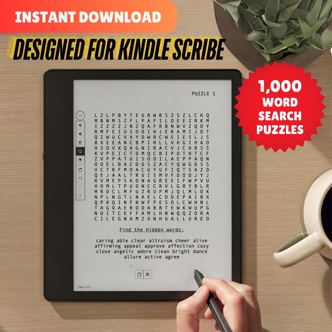 1,000 Kindle Scribe Word Search Puzzles - Etsy