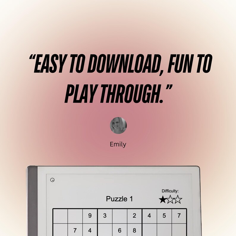 1,000 Sudoku Puzzles for the Remarkable 2 Tablet - Etsy