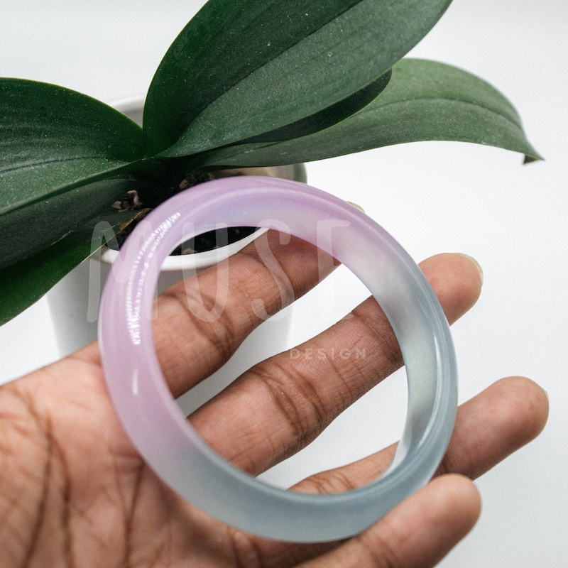 Two Tones Jade Bangle - Etsy