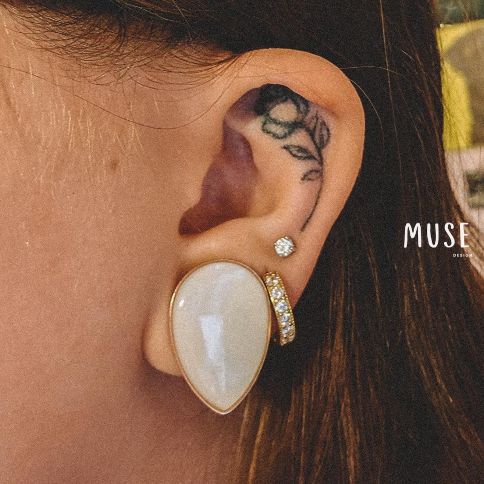Teardrop Ear Plug Earrings Ear Plug Tunnel Gauges for Stretched Ear ...