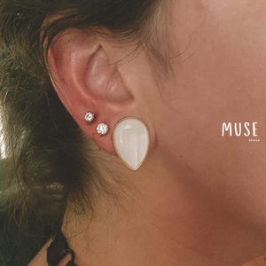 Teardrop Ear Plugs: Stainless Steel Tunnels for Stretched Lobes - Etsy