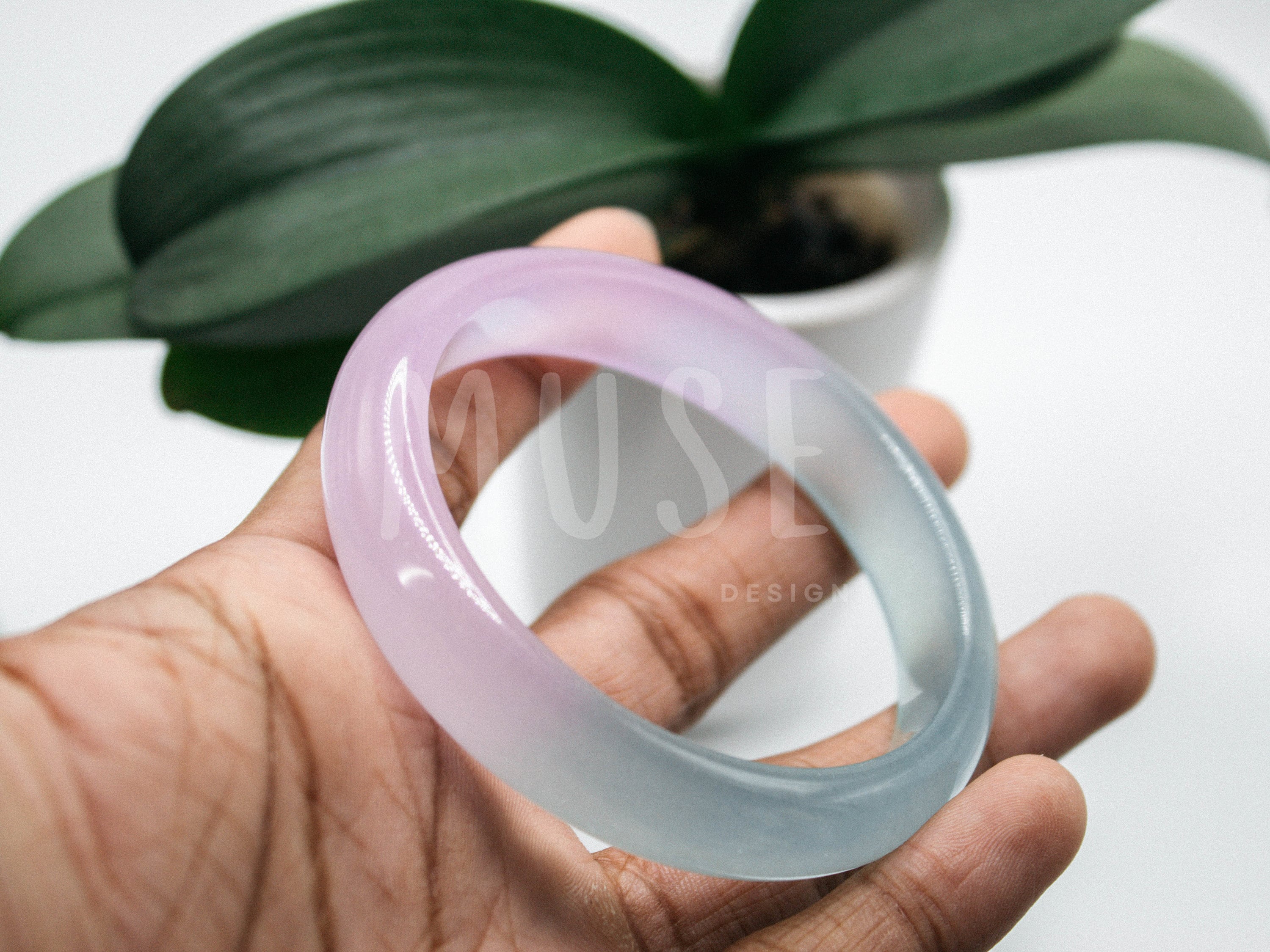 Natural Jade Bangle Bracelet Two Tone Jade Bangle Violet and Blue ...