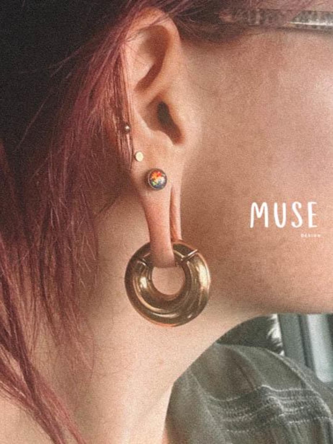 Bulky Hoop Gauges Ear Weights for Stretched Ears Thick Hoop Earrings ...