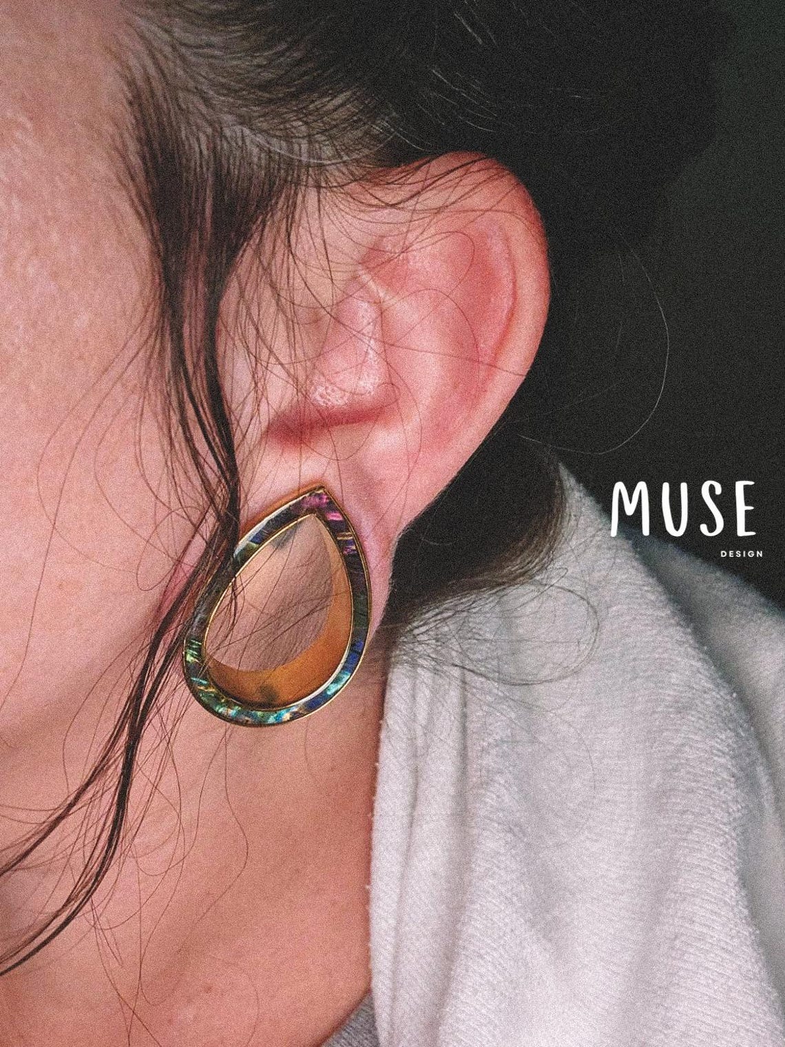 Hollow Teardrop Tunnel Plug Earrings Double Flare Tunnel Plug Earrings ...