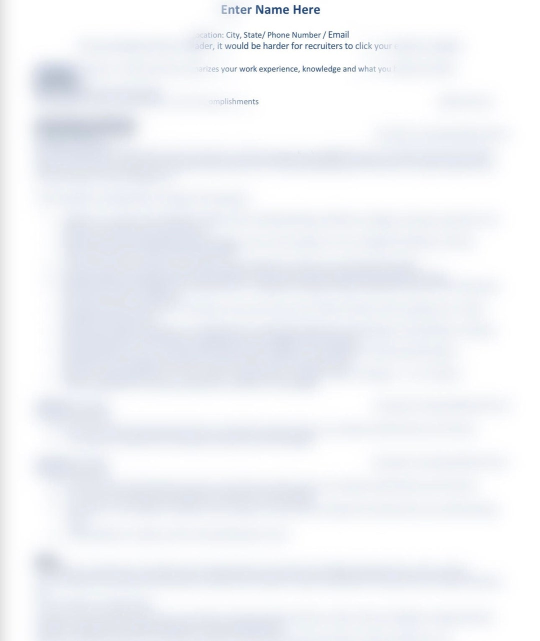 Digital Professional Printable Resume Template for Job - Editable Word ...