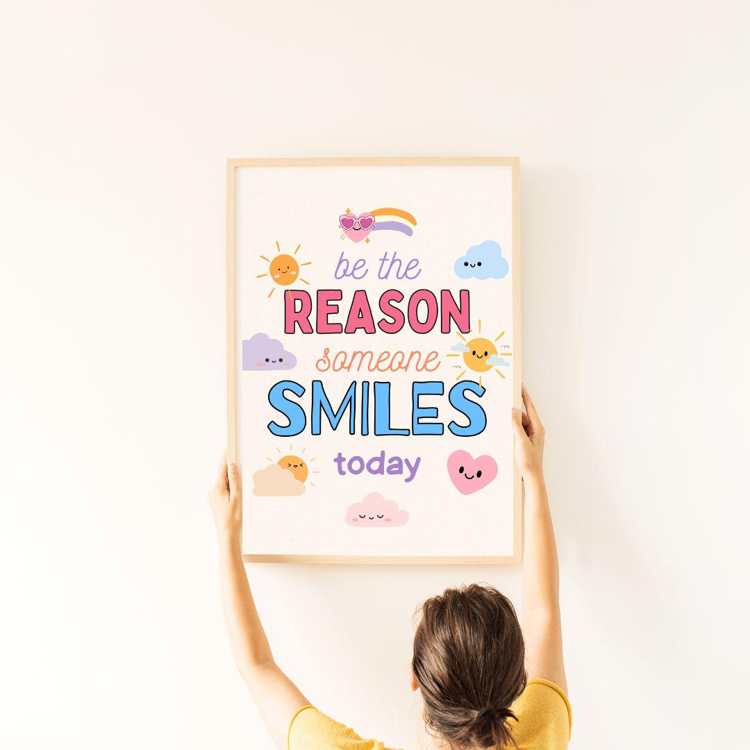 Printable Kids Room Wall Art | Motivational Smile Poster | Nursery ...