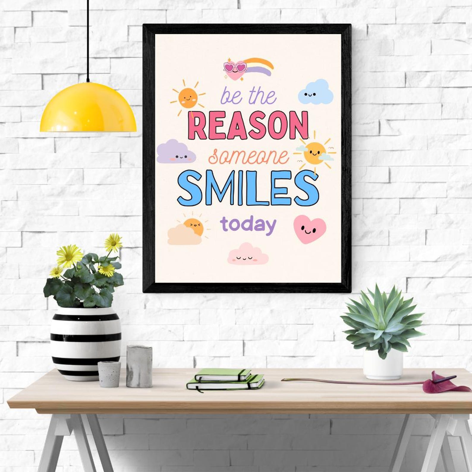 Printable Kids Room Wall Art | Motivational Smile Poster | Nursery ...