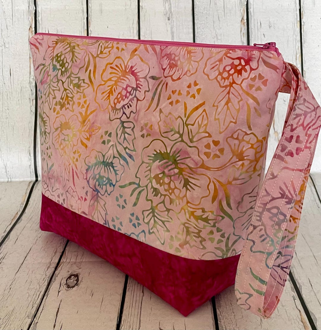 Large Knitting Project Bag - Pretty in Pink Batiks Large Project Bag ...