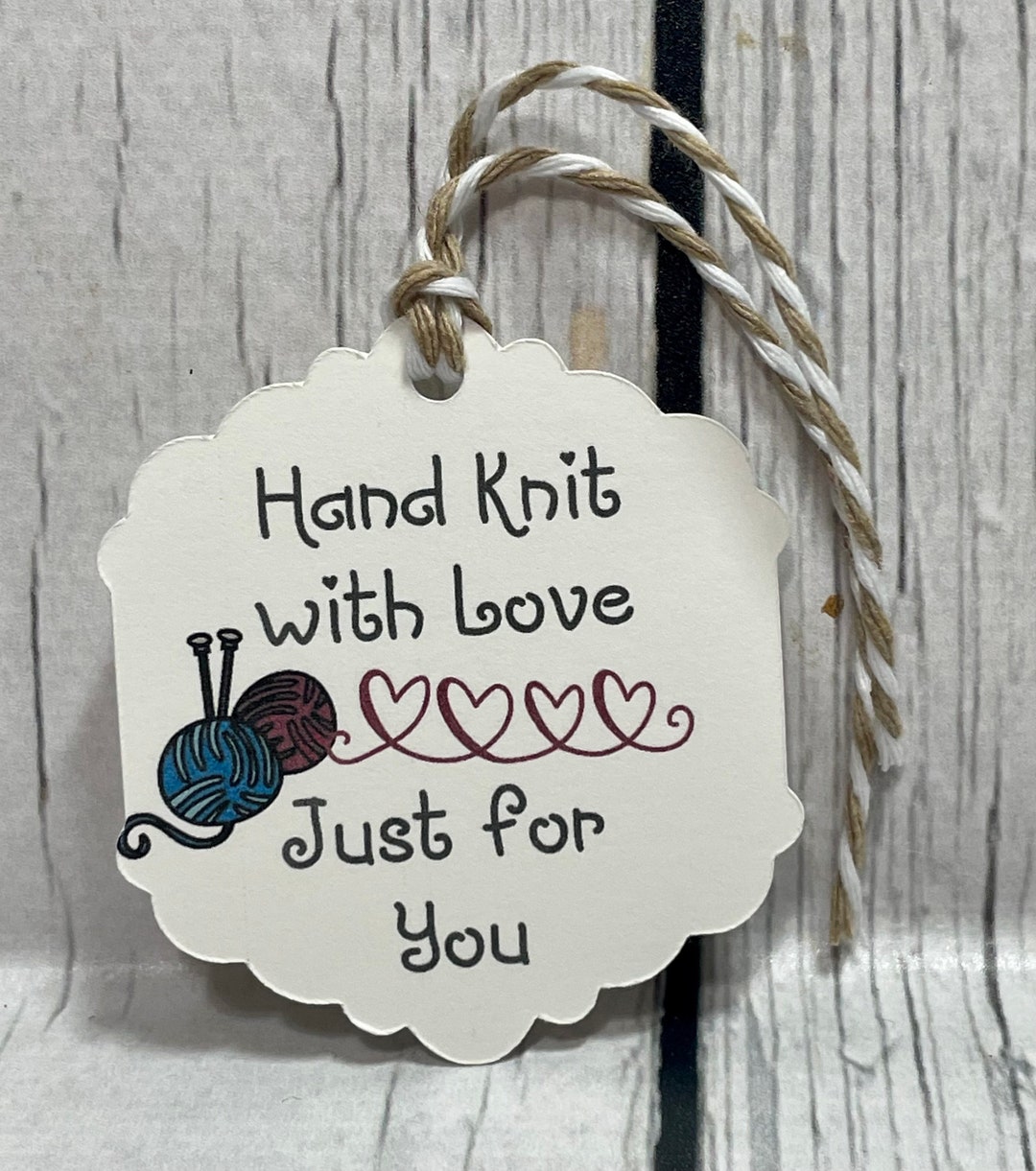 Gift Tag for Hand Knit Gifts or Products, Knitting Tag, Product Label ...