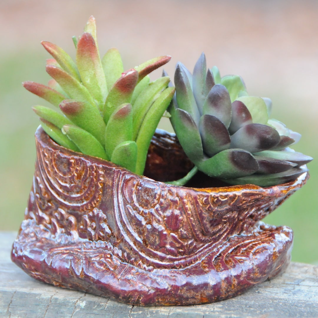 Succulent Pottery Pot That is Hand Built, Organic, Ceramic Planter Pot ...