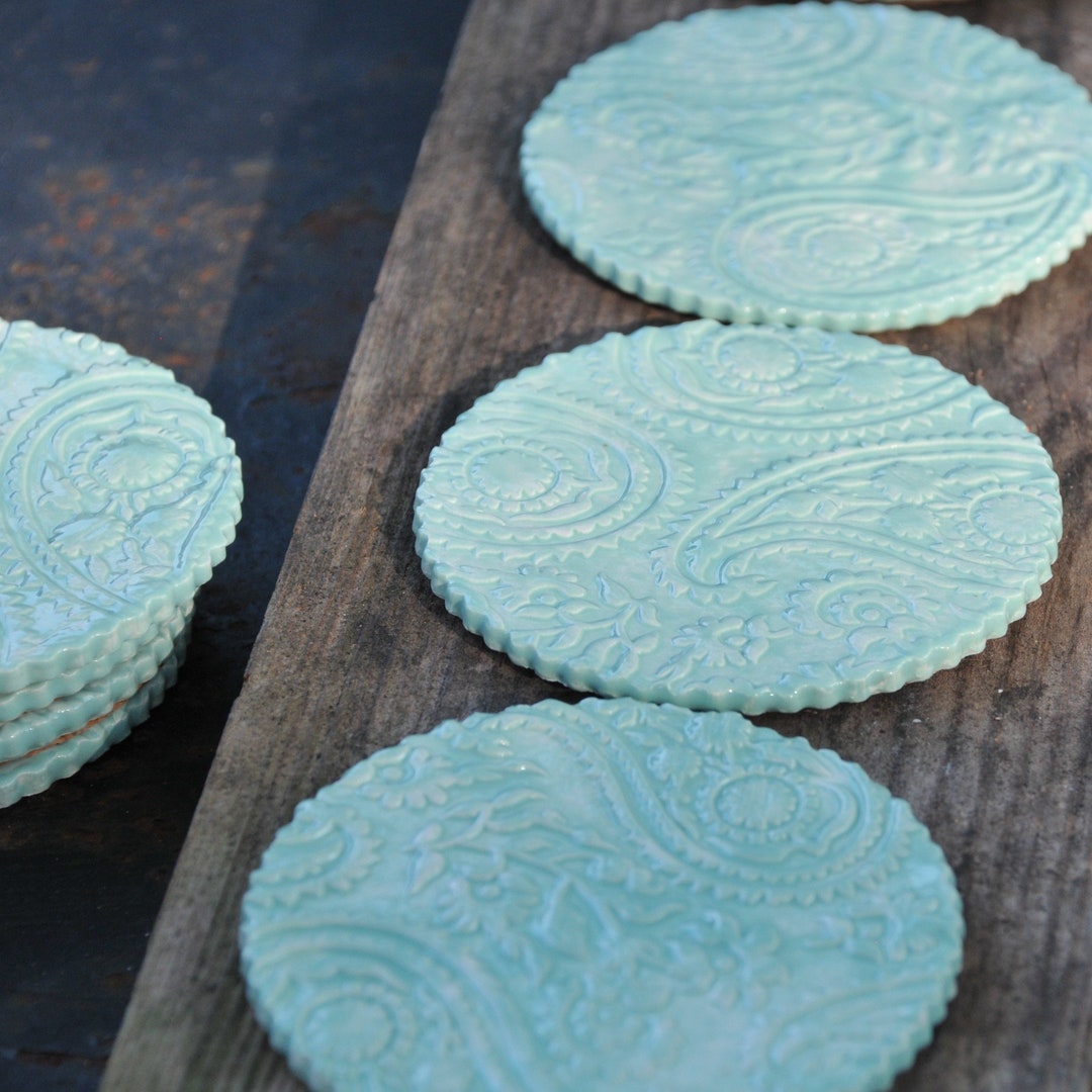 Handmade Pottery Coasters Set of 4 - Etsy