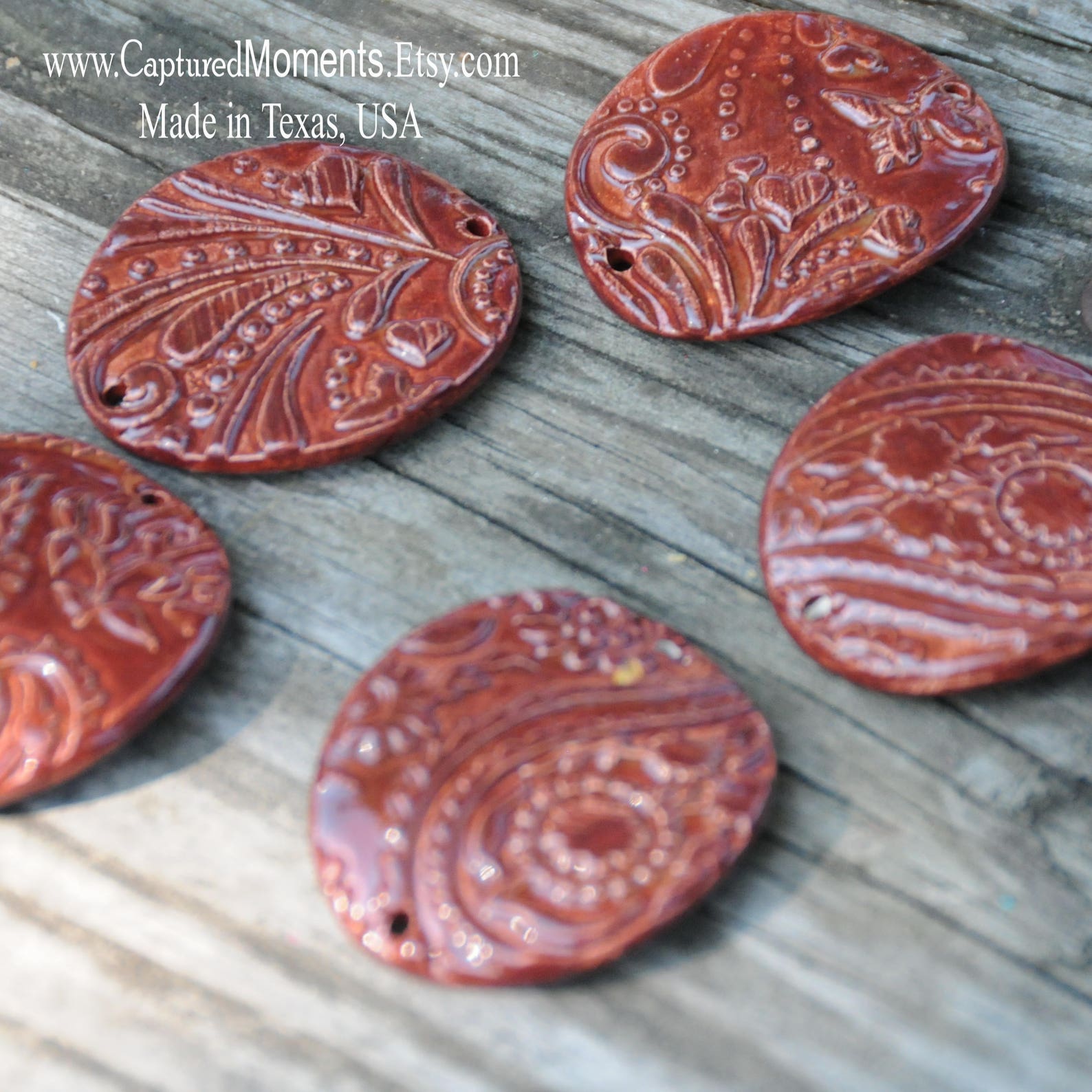 Handmade Pottery Bead in Rust Red | Etsy