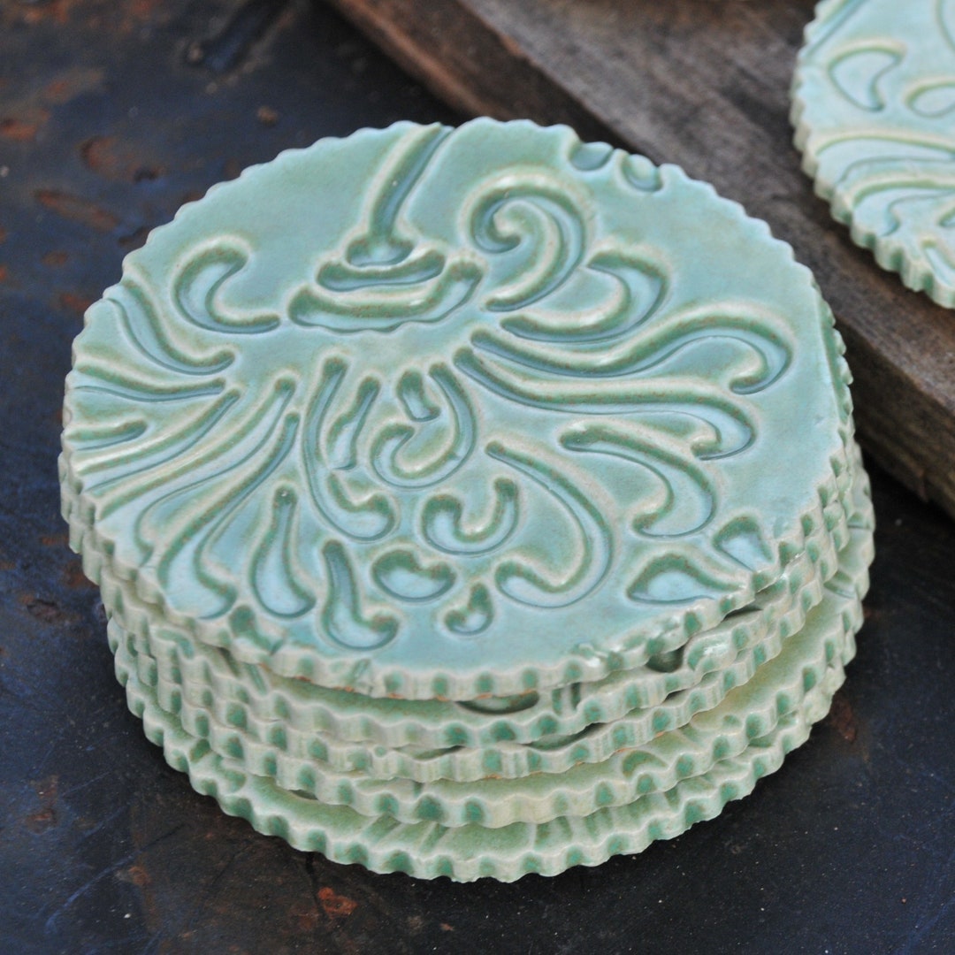 Handmade Pottery Coasters Set of 4 - Etsy
