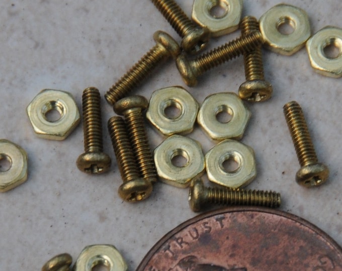 Micro Brass Screws and Nuts 1/4 Inch - Etsy
