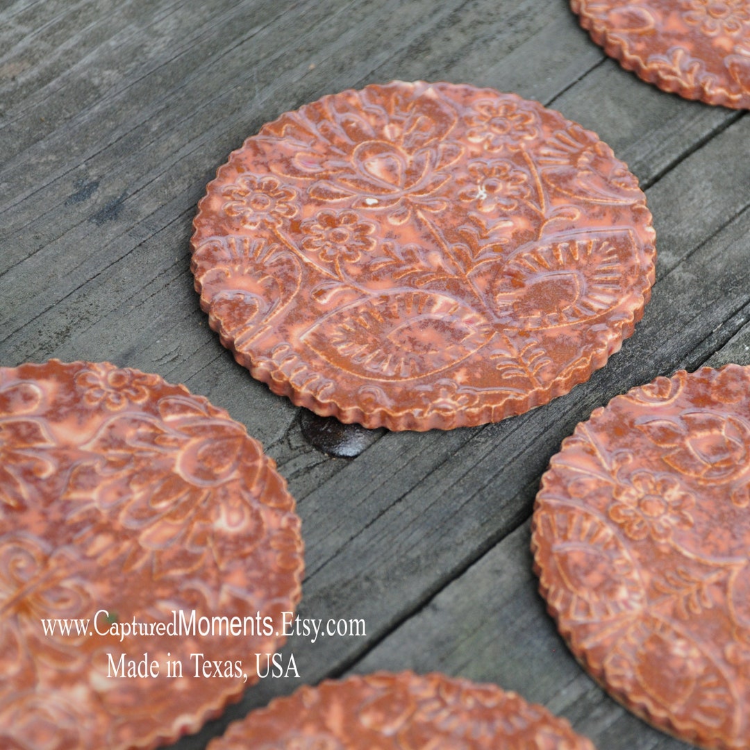 Handmade Pottery Coasters Set of 4 in a Autumn - Etsy