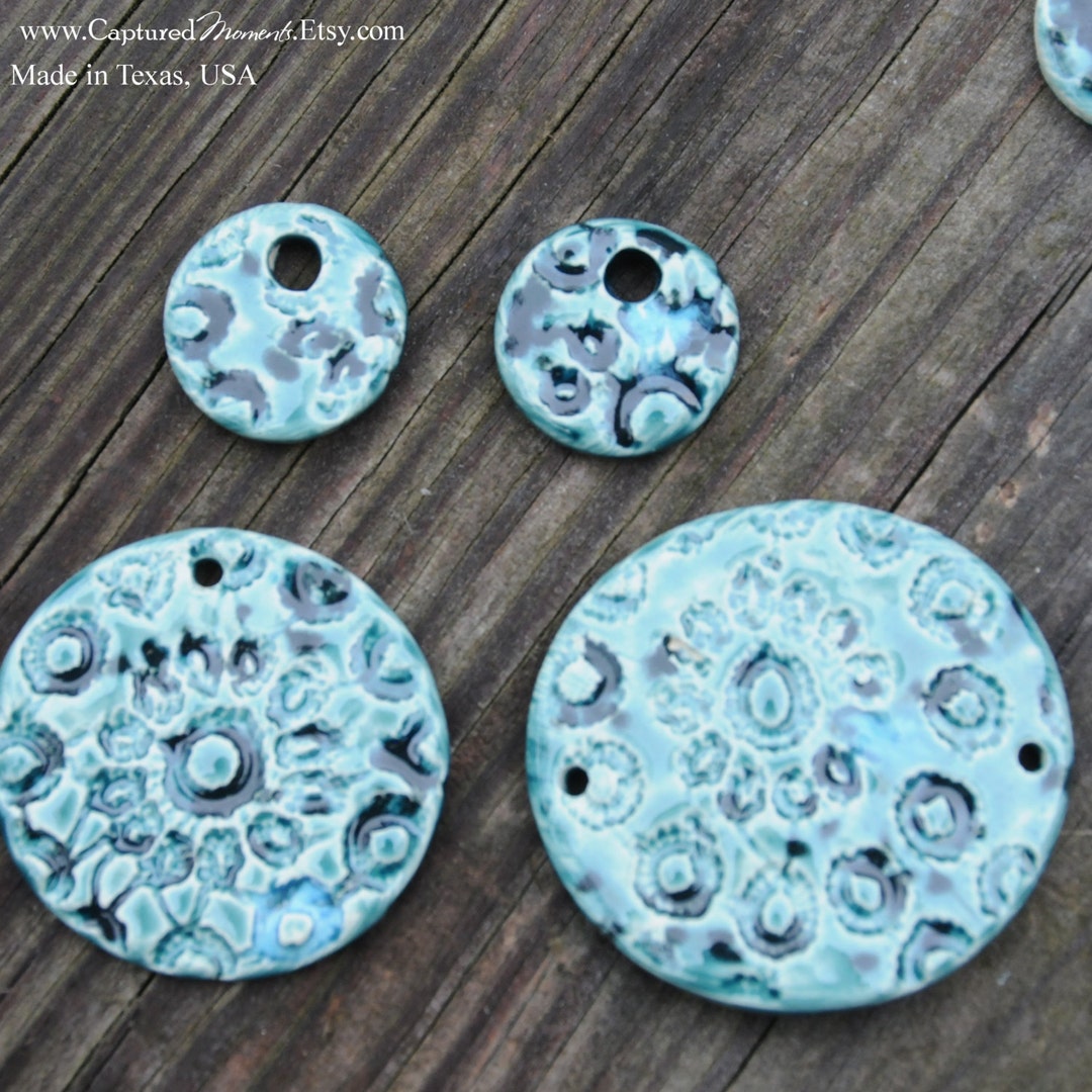 Ocean Mist 4 Piece Pottery Bead Set in Multi Blues - Etsy