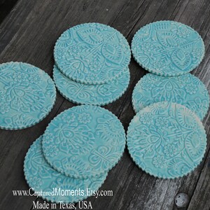 Handmade Pottery Coasters Set of 4 in a Tahitian Blue - Etsy