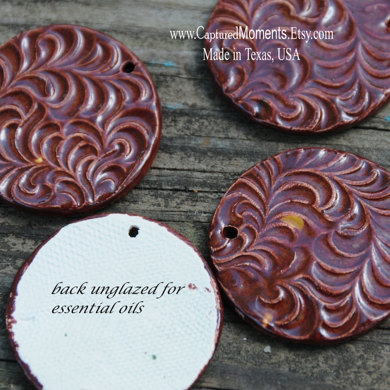 Essential Oil Diffuser Pendant Bead for Aromatherarpy in Rust Red - Etsy