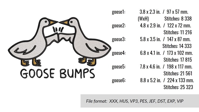 Goosebumps Machine Embroidery Design. 6 Sizes. Aesthetic Embroidery ...