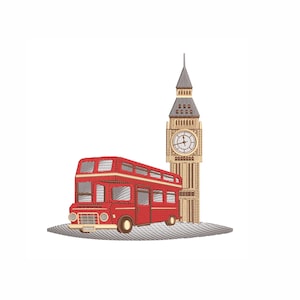 London Bus and Big Ben Machine Embroidery Design. 4 Sizes. London ...