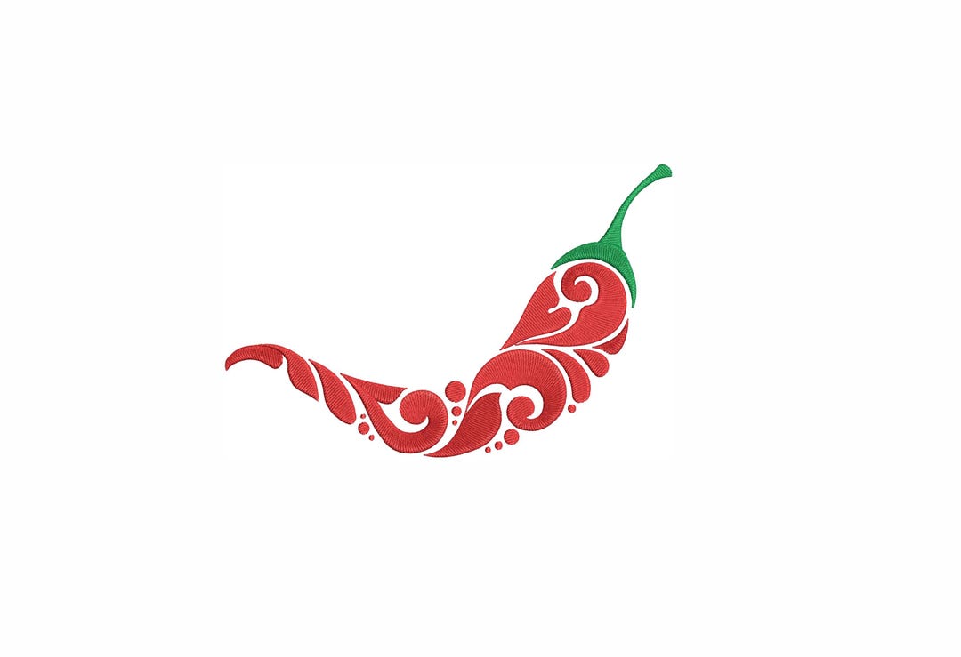 Chilli Pepper Machine Embroidery Design. 7 Sizes. Spicy Food Embroidery ...