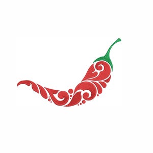 Chilli Pepper Machine Embroidery Design. 7 Sizes. Spicy Food Embroidery ...