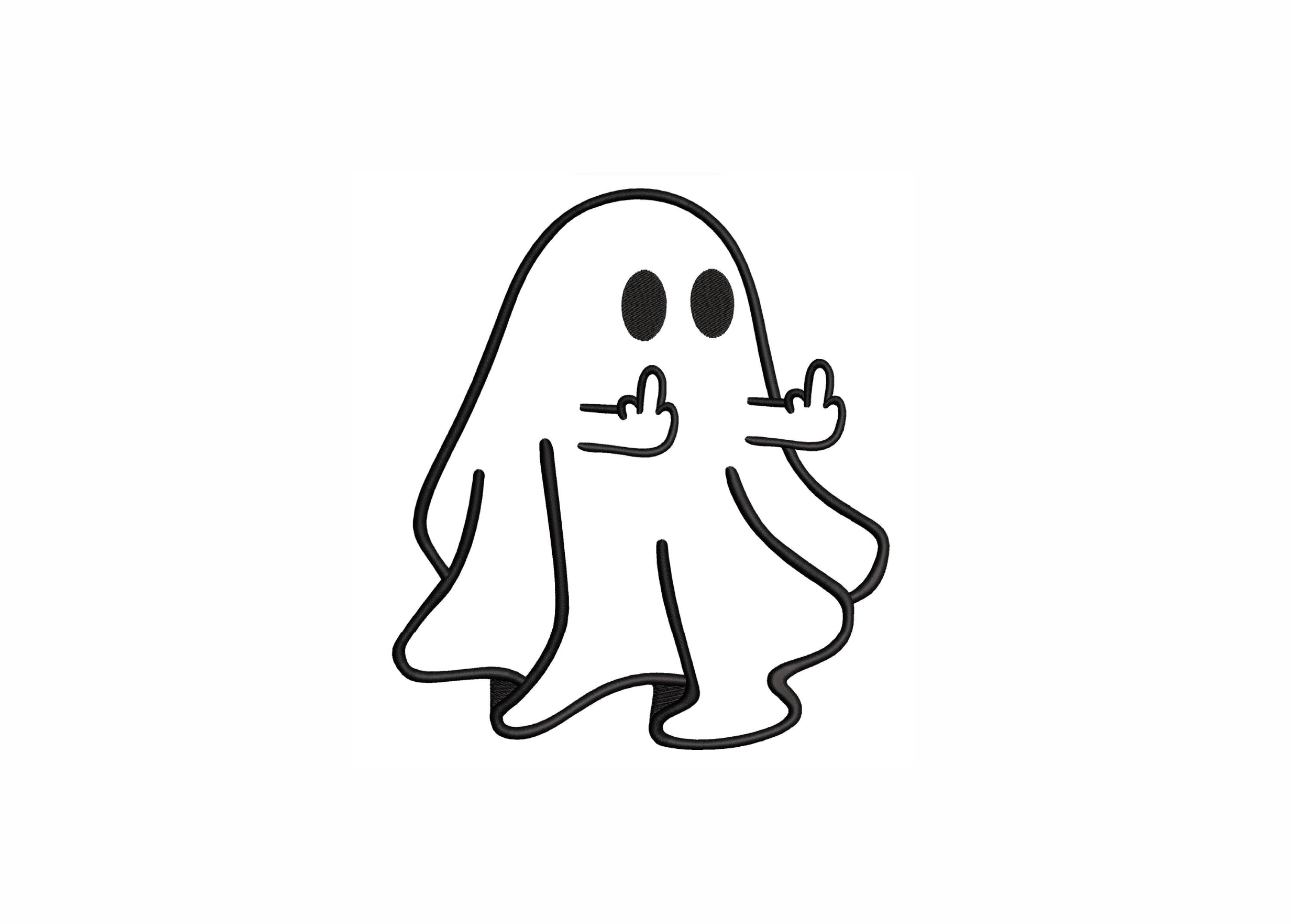 Ghost Middle Finger Machine Embroidery Design. 5 Sizes. Ghost Halloween ...