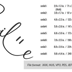Smile Machine Embroidery Design. 8 Sizes. Digital Download. Instant ...
