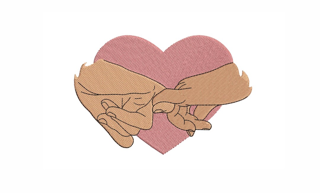 Hands Machine Embroidery Design. 4 Sizes. Heart Embroidery Design ...