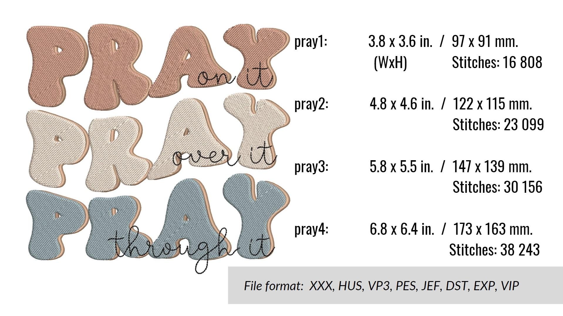 Pray Machine Embroidery Design. 4 Sizes. Prayer Embroidery Design ...
