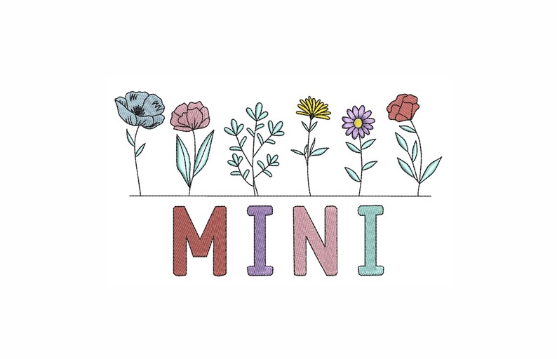 Mini Machine Embroidery Design. 7 Sizes. Wild Flowers Embroidery Design ...