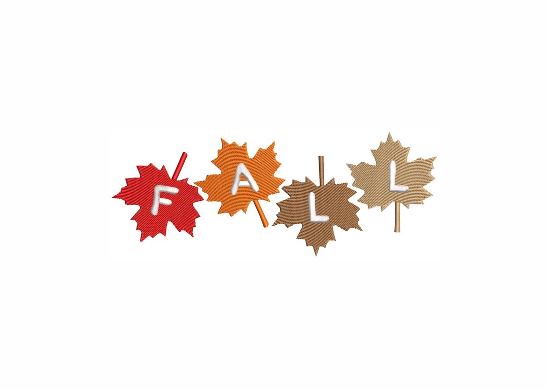 Fall Machine Embroidery Design. 6 Sizes. Leaves Embroidery Design ...