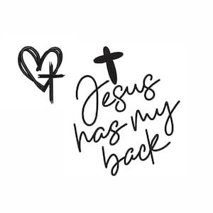 Jesus Has My Back Front and Back Machine Embroidery Design. 5-7 Sizes ...