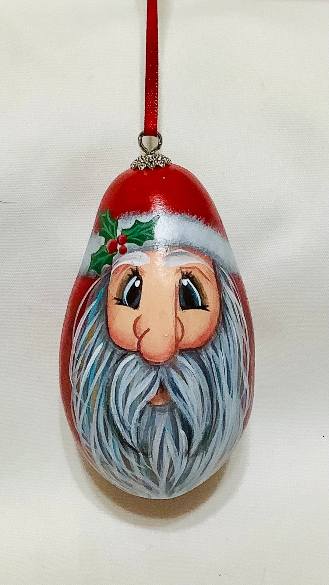 Santa Gourd Christmas Tree Ornament Hand Painted Gourd - Etsy