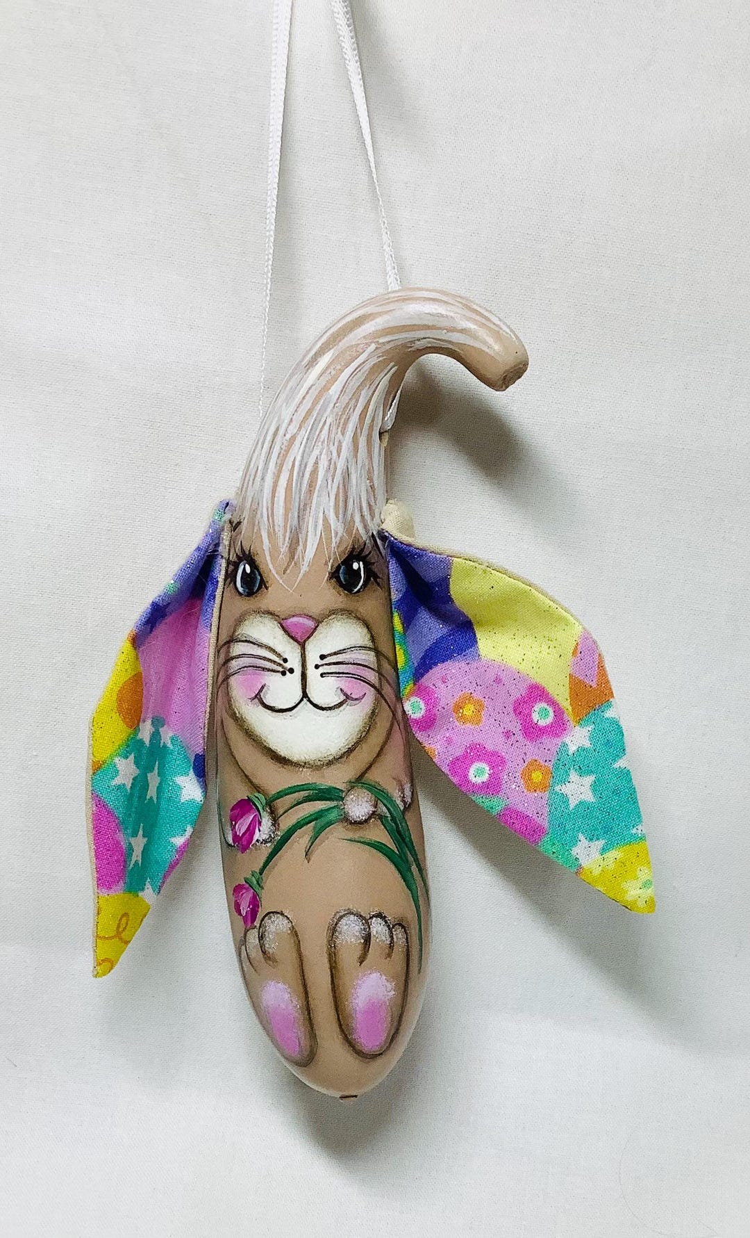 Rabbit Gourd Easter Egg Ornament - Hand Painted Gourds - Etsy