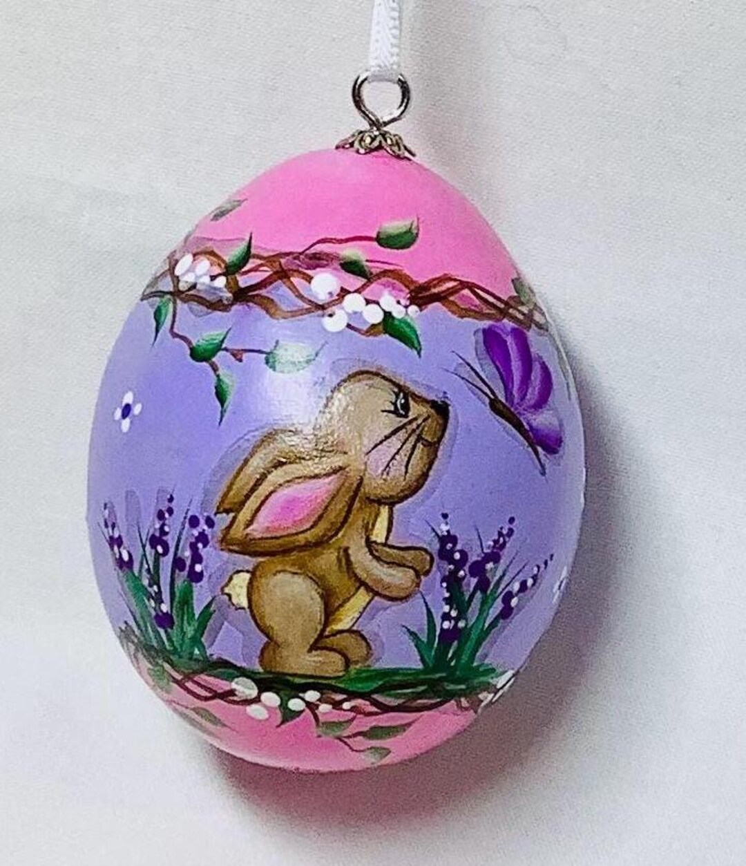 Rabbit Gourd Easter Egg Ornament - Hand Painted Gourds - Etsy