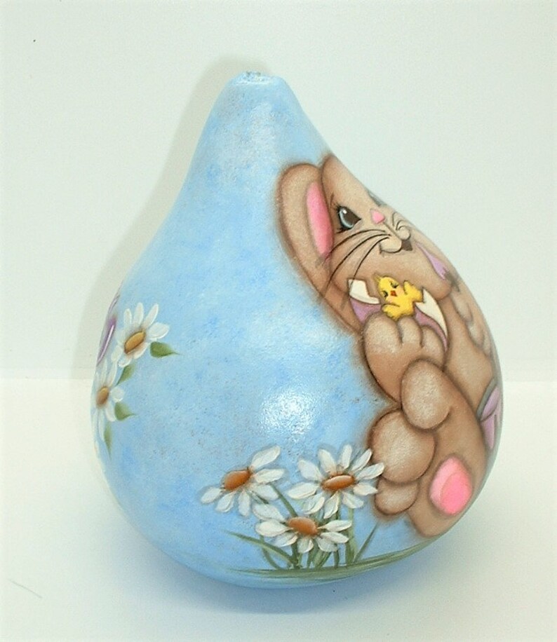 Easter Bunny Gourd Hand Painted Gourd With Chick | Etsy