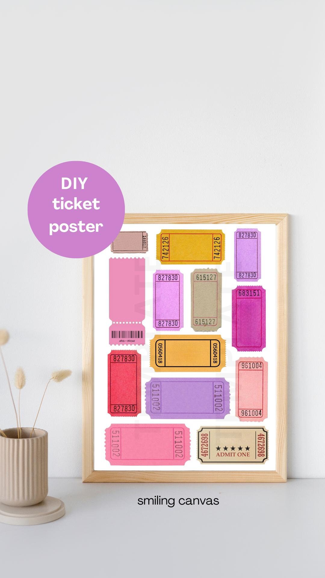 Ticket Poster Pink Matchbox Art Template - Digital Download - Etsy