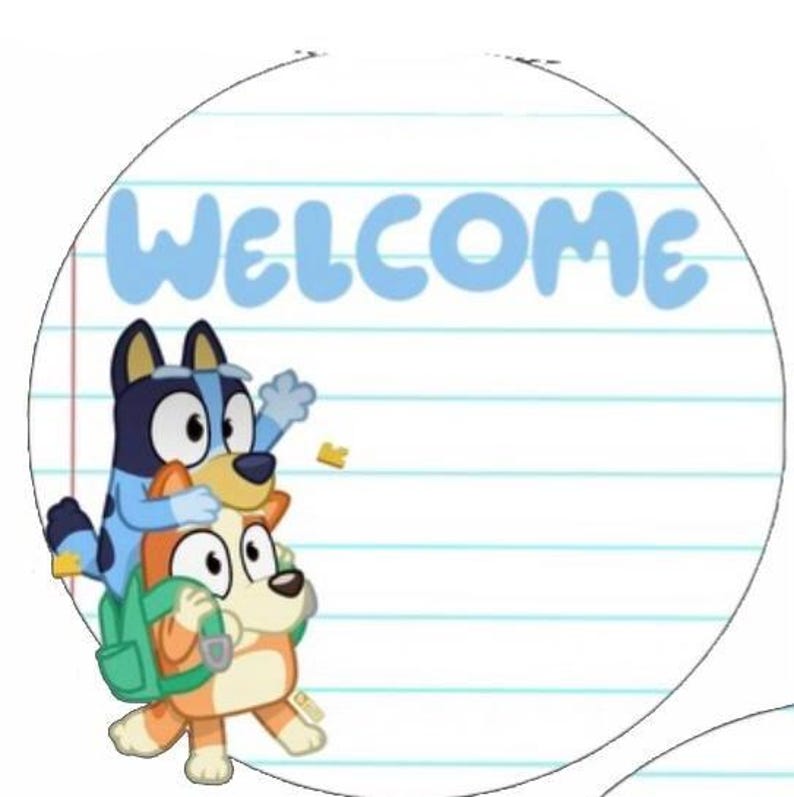 Back to School--bluey Classroom Door Hanger - Etsy