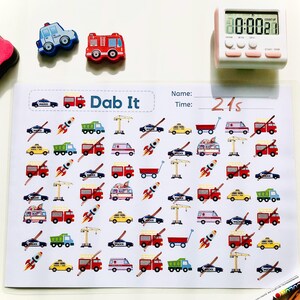 Transportation Dab It Printable, Kid Vehicles Busy Book, I Spy Game ...
