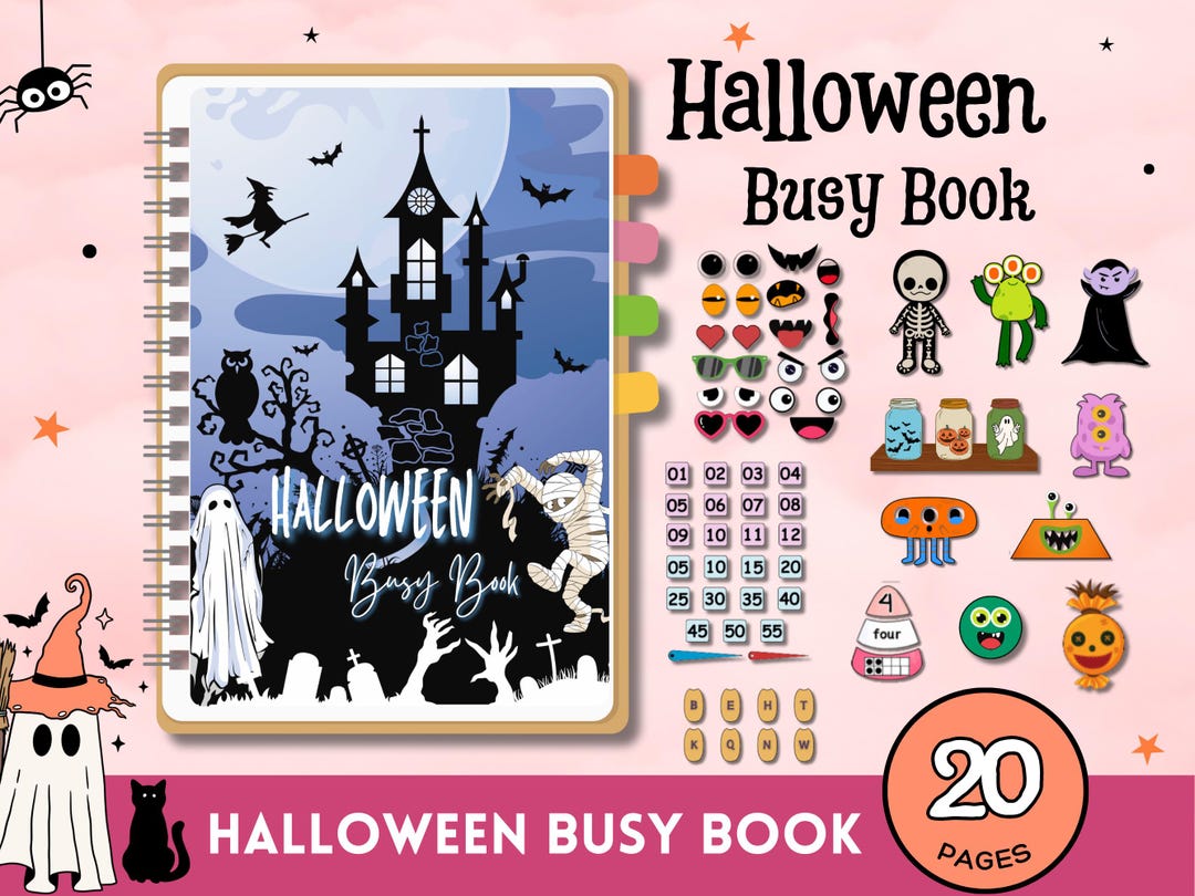 Halloween Busy Book for Kids, Monster Emotions Matching Games, Spooky ...