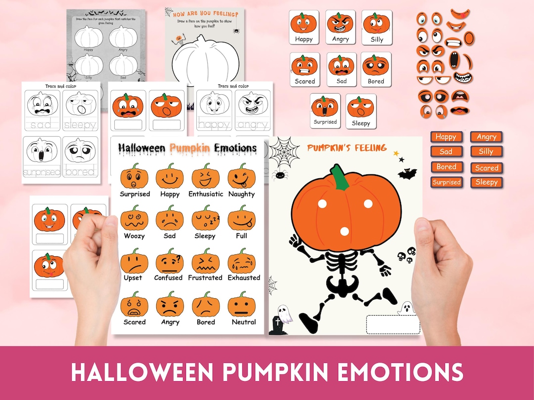 Halloween Pumpkin Emotions Feelings Activity for Kids, Behavior ...
