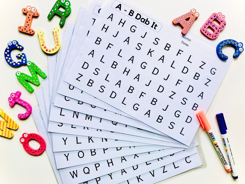 Dab It Printable Bundle, Number Alphabet Shape Transportation Fruits ...