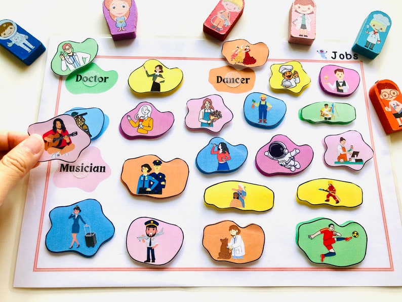 Professions Matching Activity Worksheet, Occupations Memory Game for ...