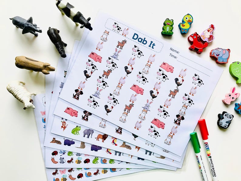 Animals Dab It Printable for Kids, I Spy Game Worksheet, Look and Find ...