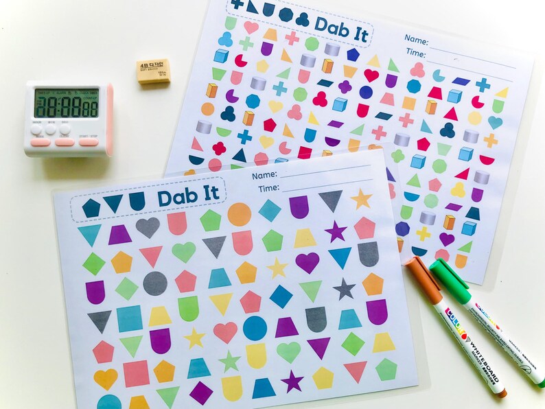 Shapes Dab It Printable, I Spy Game Gift for Kid, Look and Find ...