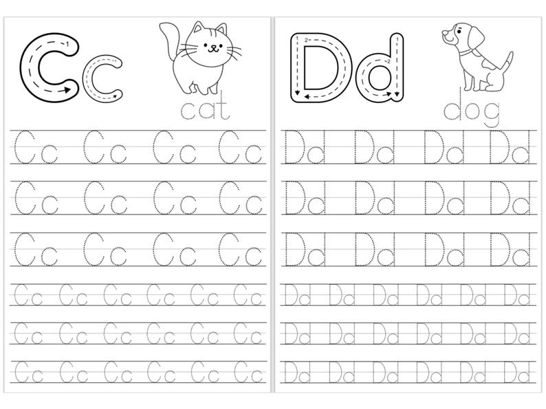 Alphabet Tracing Activity Worksheet, 26 ABC Phonic Upper Lowercase ...