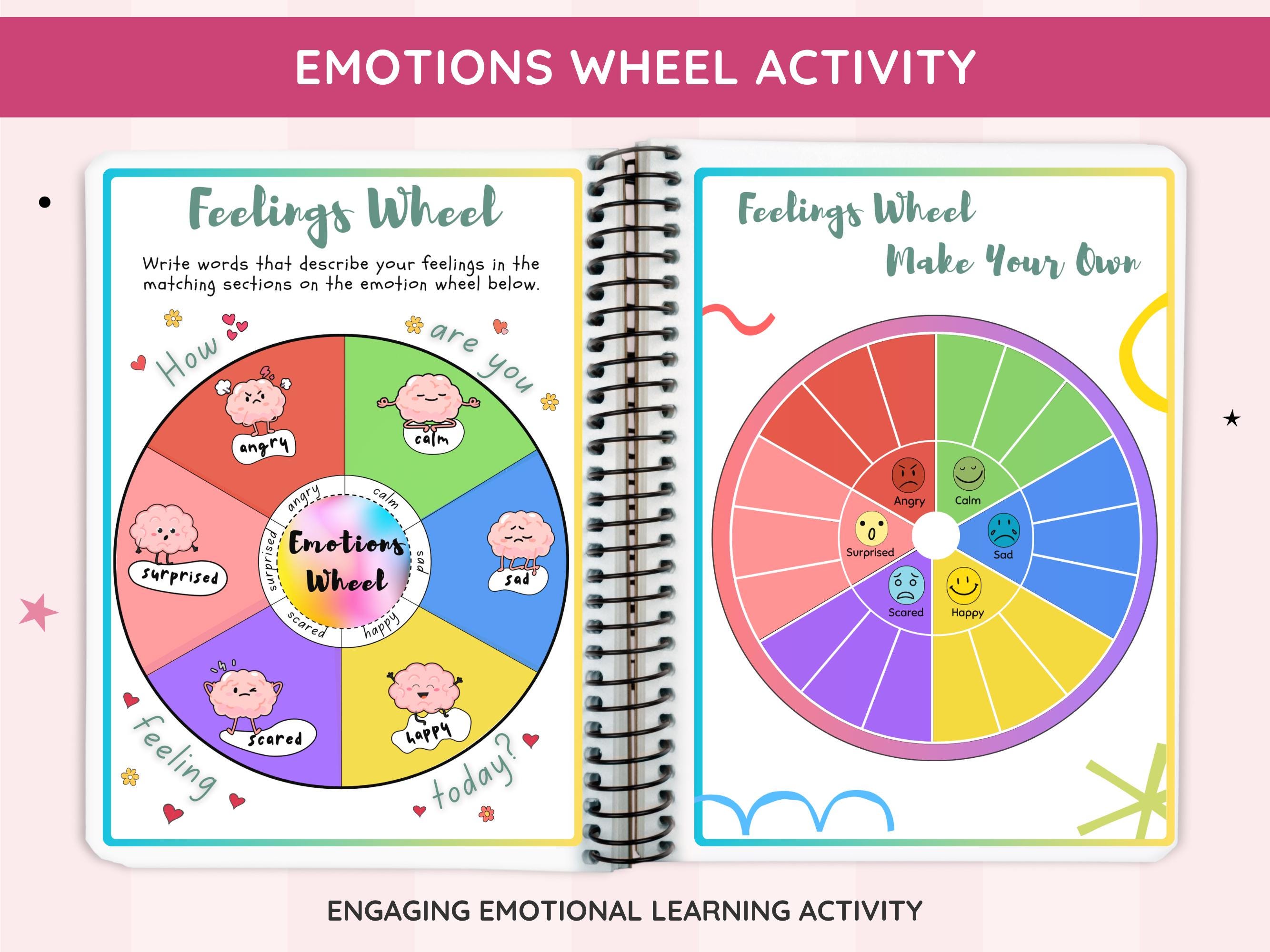 Emotions Wheel Activity for Kids, Preschool Feelings Spinner Game ...